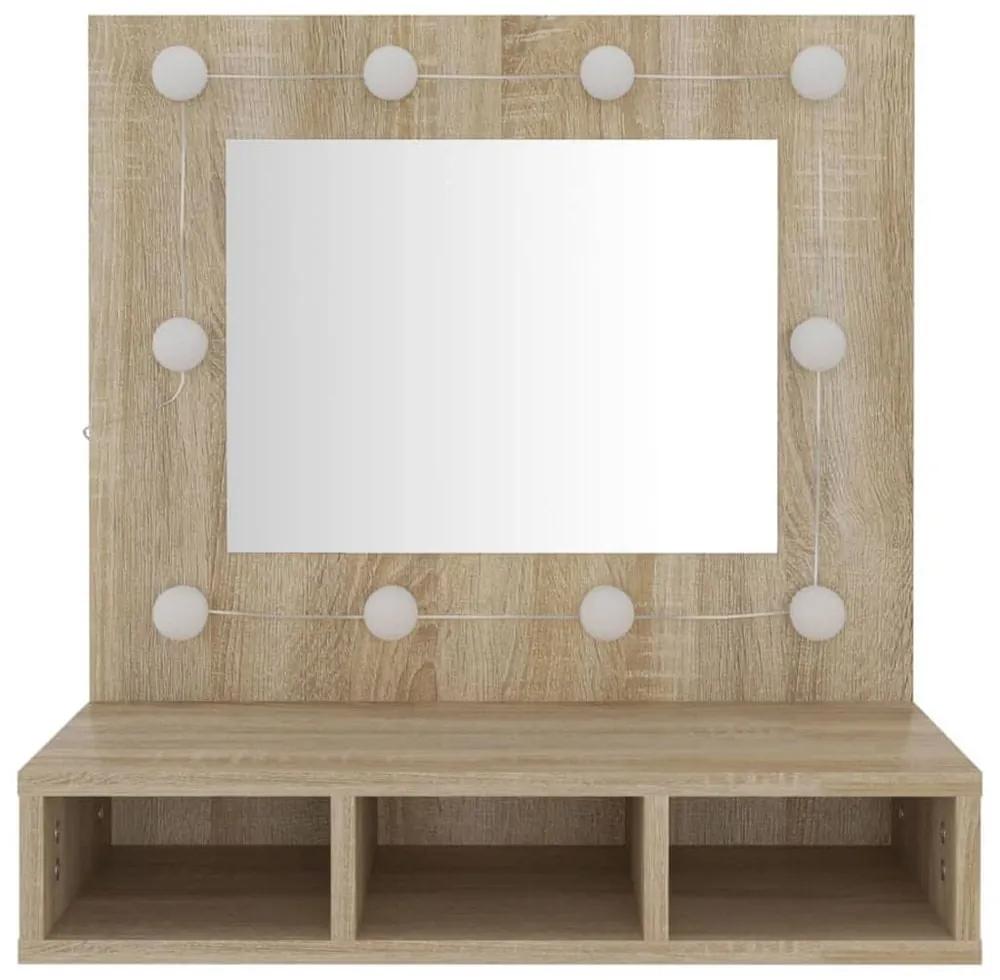 Petromila Zrcadlová skříňka s LED dub sonoma 60 x 31,5 x 62 cm