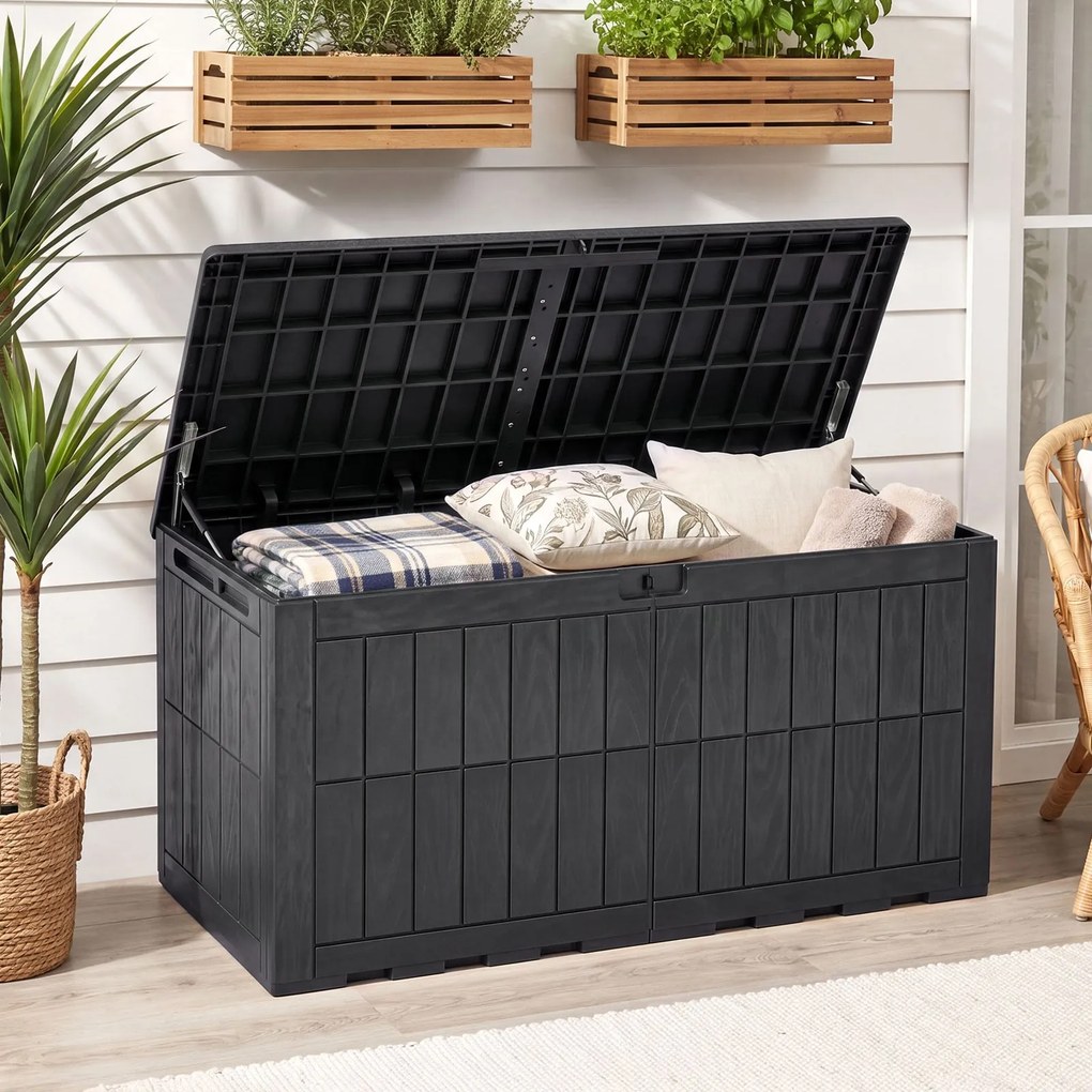 Costway Úložný box odolný proti povětrnostním vlivům 455 L venkovní – černý