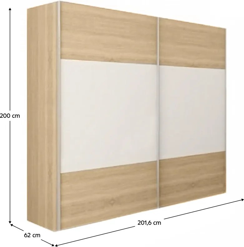 Ložnicový komplet (postel 180x200 cm), dub sonoma / bílá, GABRIELA NEW