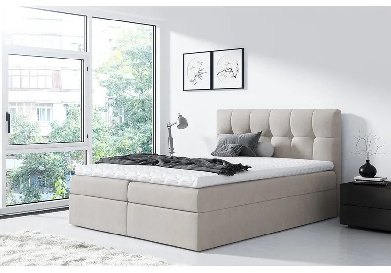 Kontinentální postel Rdest, Rozměr postele: 120x200, Barva:: ekokůže Soft 017 (bílá)