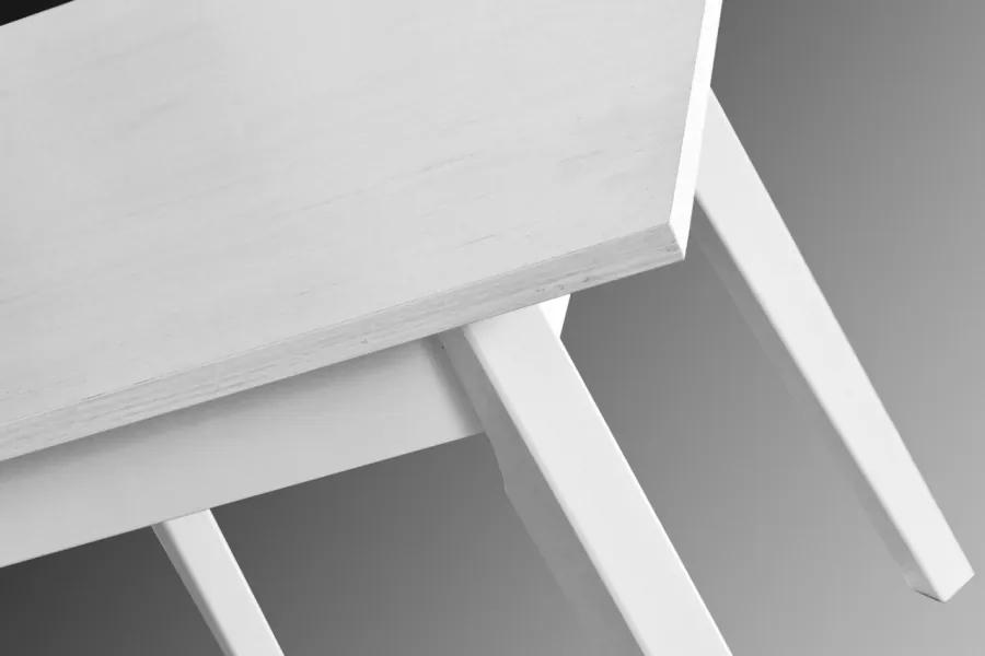 Jídelní stůl OSLO 1 deska stolu bílá, podstava stolu bílá, nohy stolu ořech