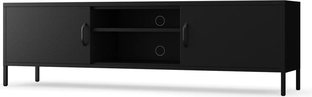 TV stolek kovový široký XL na nožkách, černá, 1700x400x500 mm: ROSARIA