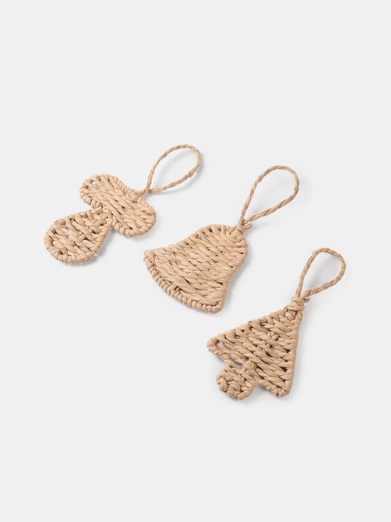 Sinsay - Přírodní vánoční ozdoby 3 pack - béžová