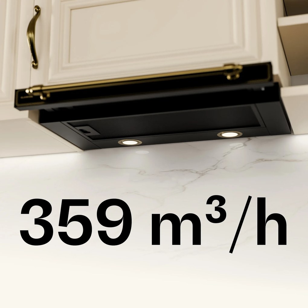Klarstein Victoria vysouvací digestoř Elegant, retro inspirovaná, nadčasová EEC A++ 358,54 m³/h 60 cm