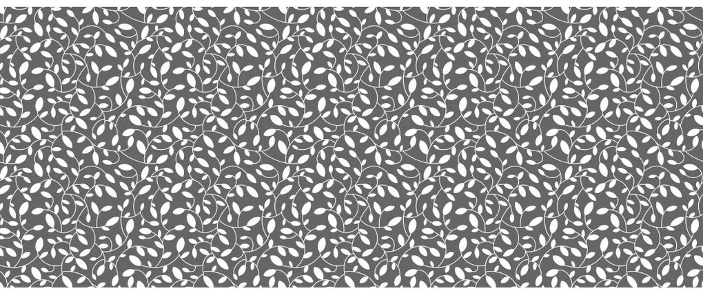 Ubrus teflonový tmavě šedý, vzor lístky Rozměry: 120x200, Tvar: Ovál