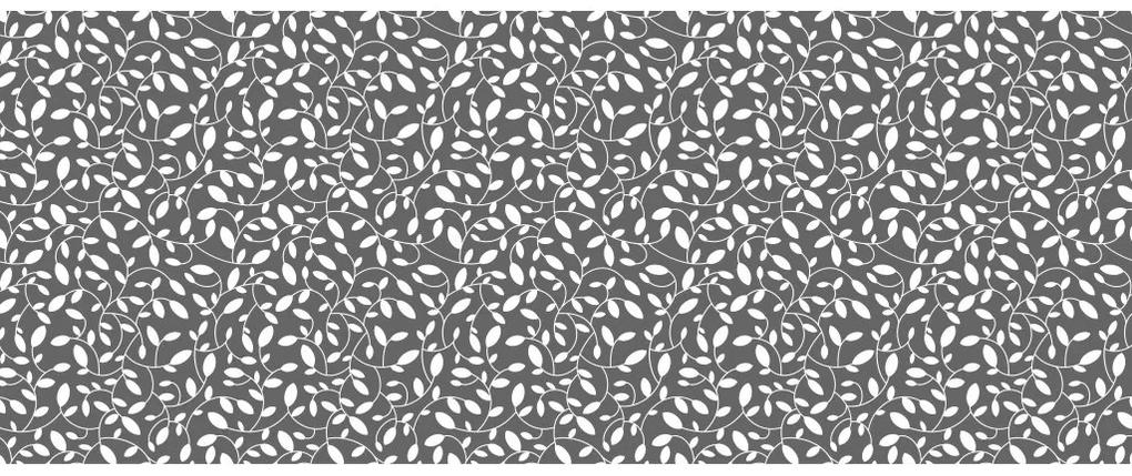 Ubrus teflonový tmavě šedý, vzor lístky Rozměry: 160x220, Tvar: Obdélník