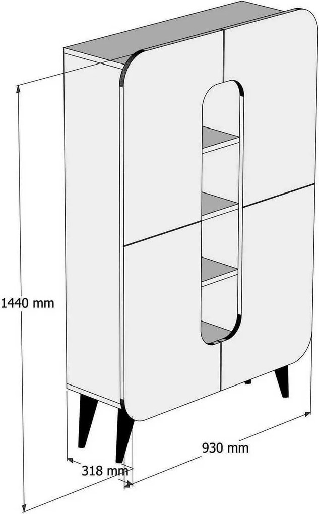 Skříňka Mine Walnut and Yellow
