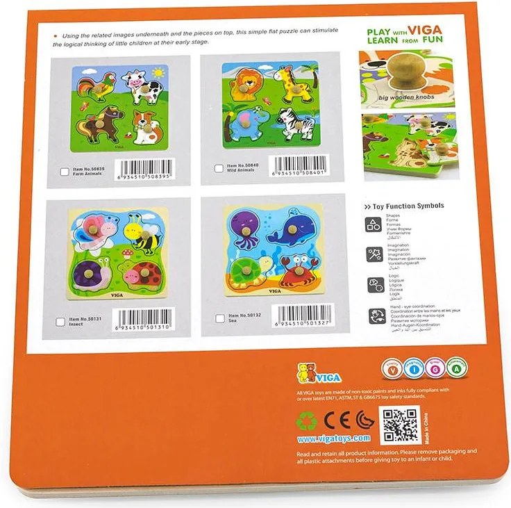 Dřevěné vkládací puzzle hmyz Viga