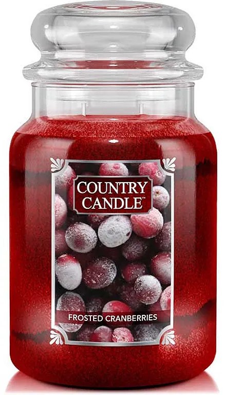 Country Candle – vonná svíčka Frosted Cranberries (Ojíněné brusinky), 680 g