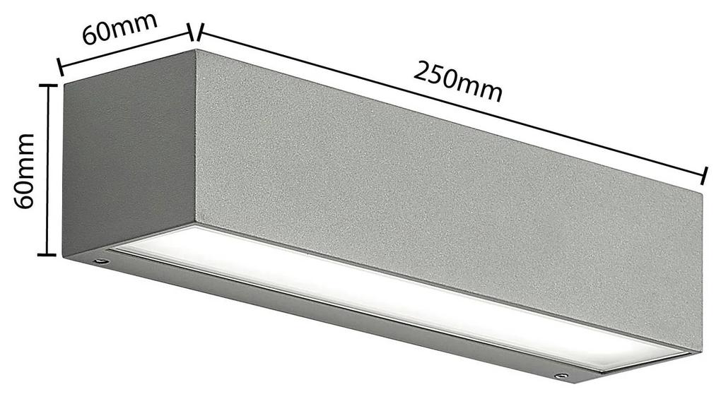 Venkovní nástěnné svítidlo Arcchio LED Lengo, CCT, 25 cm, 2 světla, šedé