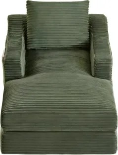 Aosom Bezkostý kordový relaxační gauč, dvouvrstvý design, lze složit na postel, 100D x 160Š x 64V cm, zelená