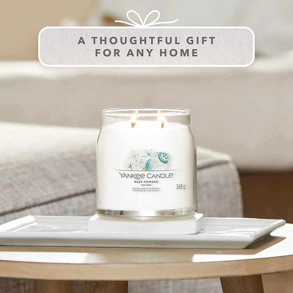 Yankee Candle vonná svíčka Signature ve skle střední Baby Powder 368g
