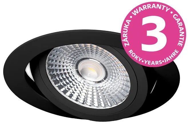 PANLUX Výklopný LED podhled VP COB bodovka 6W, kulatý černý - neutrální