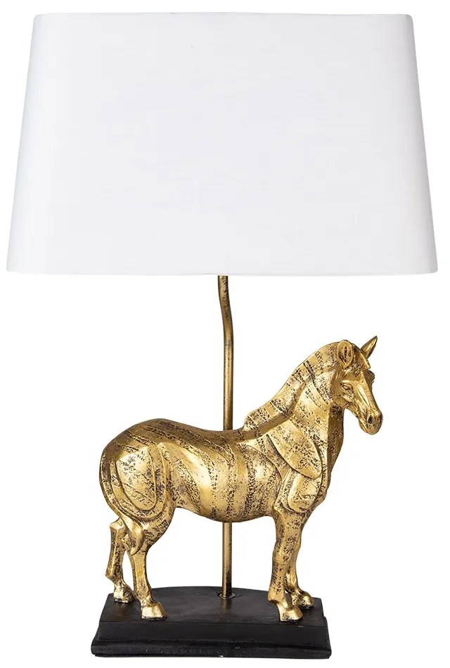 Stolní lampa se zlatou dekorací koně Horse golden - 35*18*55 cm E27/max 1*60W