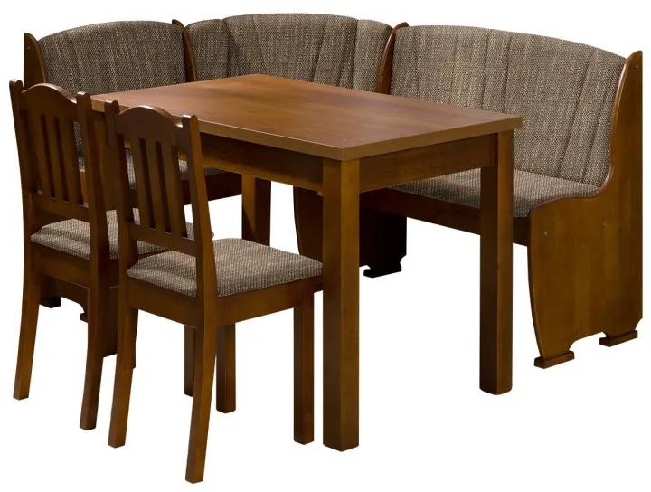 Kuchyňský kout + stůl se židlemi Platon, Barva dřeva: hnědé, Potah: Lawa 02