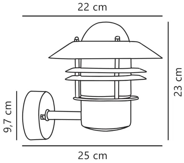 Nordlux - Venkovní nástěnné svítidlo BLOKHUS 1xE27/60W/230V IP54 měděná