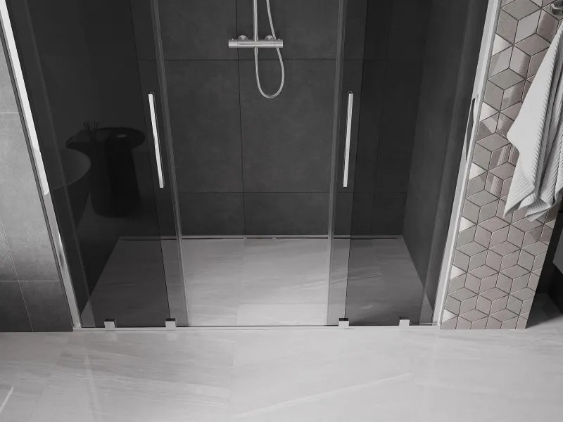 Mexen Velar Duo, posuvné sprchové dveře do otvoru 180 cm, 8mm šedé sklo, chromová, 871-180-000-42-01