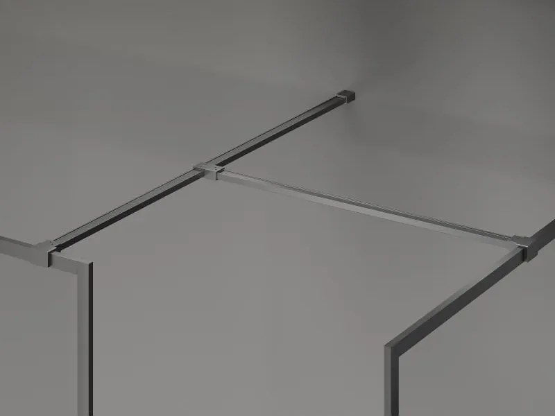 Mexen Kioto-F sprchová stěna Walk-in s rámem 125 x 100 cm, transparentní 8 mm, gun metal - 800-125-202-04-95-100