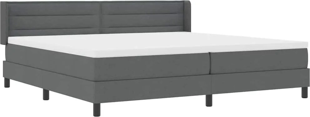 Postel s boxspringem s čelo Tmavě šedá 200 x 200 cm textil 3341063