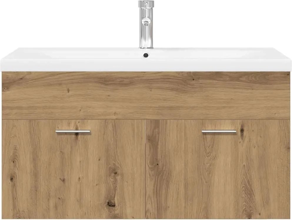 Umyvadlová skříňka s vestavěným umyvadlem dub artisan kompozit 3328910
