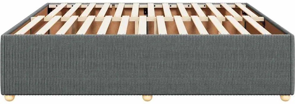 Rám postele bez matrace tmavě šedý 200 x 200 cm textil 3284964