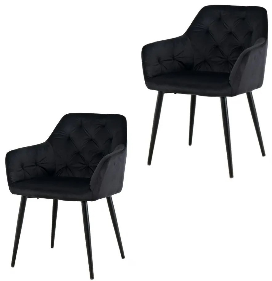 LuxuryForm Jídelní židle Atlanta - černá - SET 2 ks