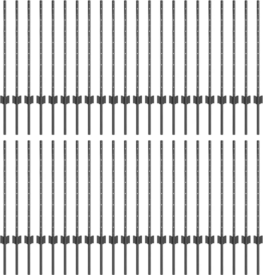Zabudovaný plotový sloupek 44 ks Šedá 120 cm 3335935