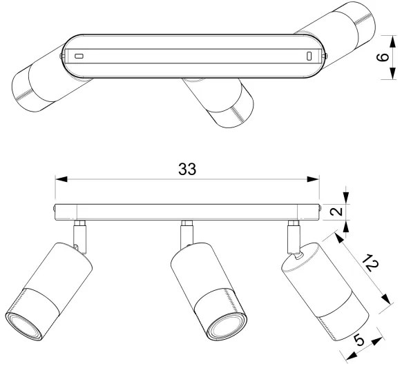 Bodové svítidlo LINK 3xGU10/8W/230V černá/mosaz