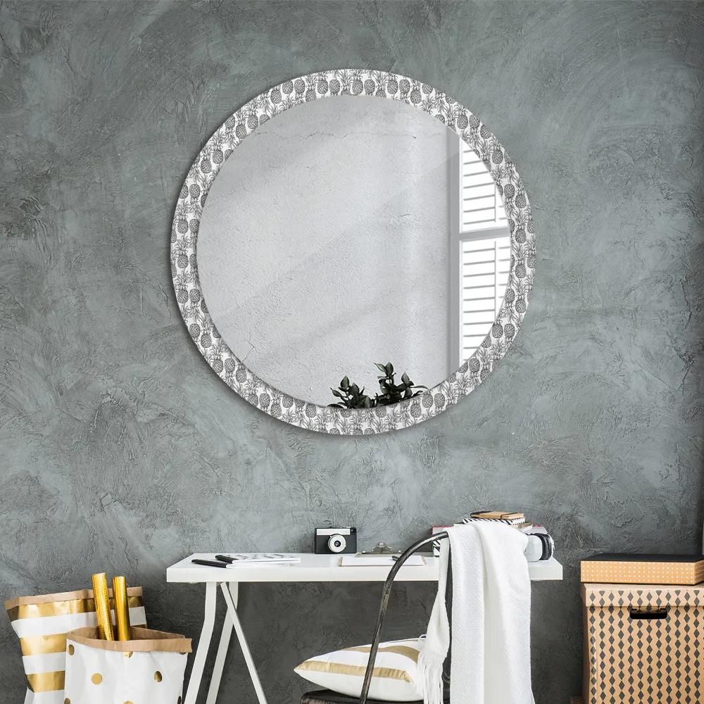 Kulaté zrcadlo s dekorem Ananas fi 90 cm