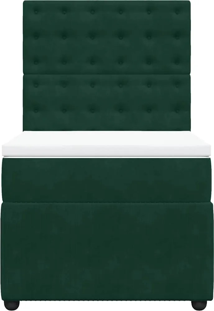 Box spring postel s matrací tmavě zelená 80 x 200 cm samet 3292205