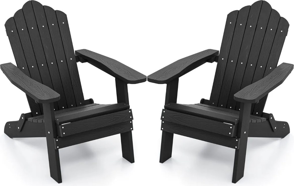 Costway Sada 2 židlí Adirondack skládací židle Adirondack odolná