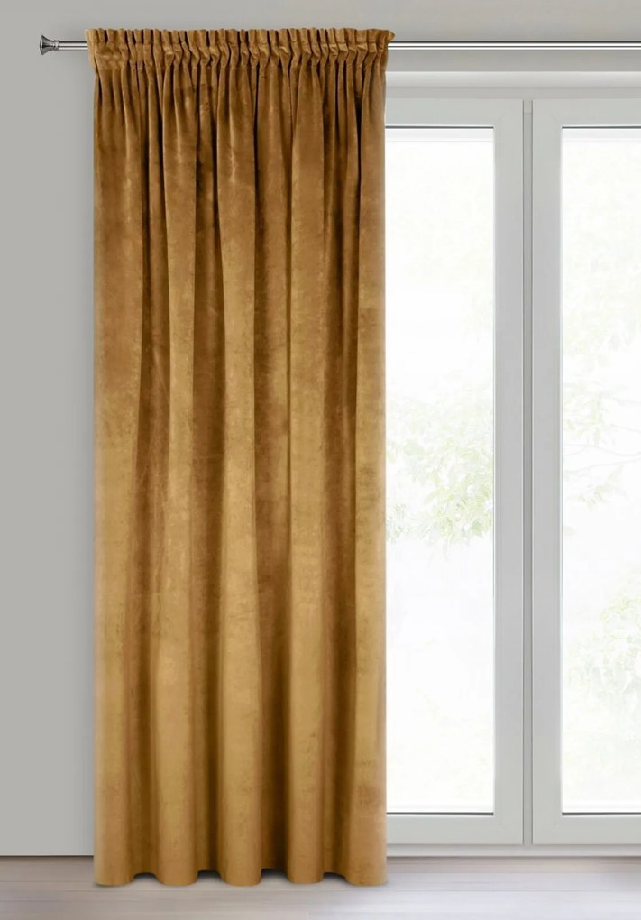 ZATEMŇOVACÍ ZÁVĚS NA PÁSCE RIA 140X270 CM MEDOVÁ