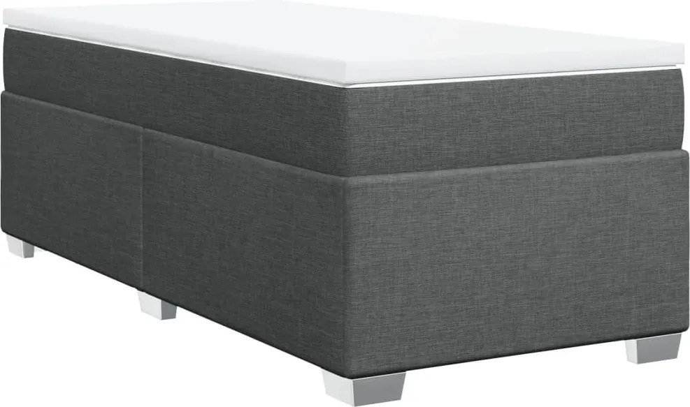 Box spring postel s matrací tmavě šedá 100 x 200 cm textil 3285110