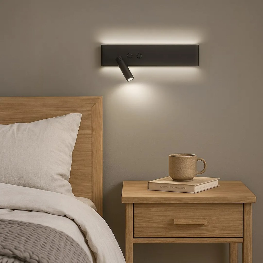 Nástěnné LED svítidlo Resort L, 1x LED 10+3w, 4000k, (možnost polohování), b