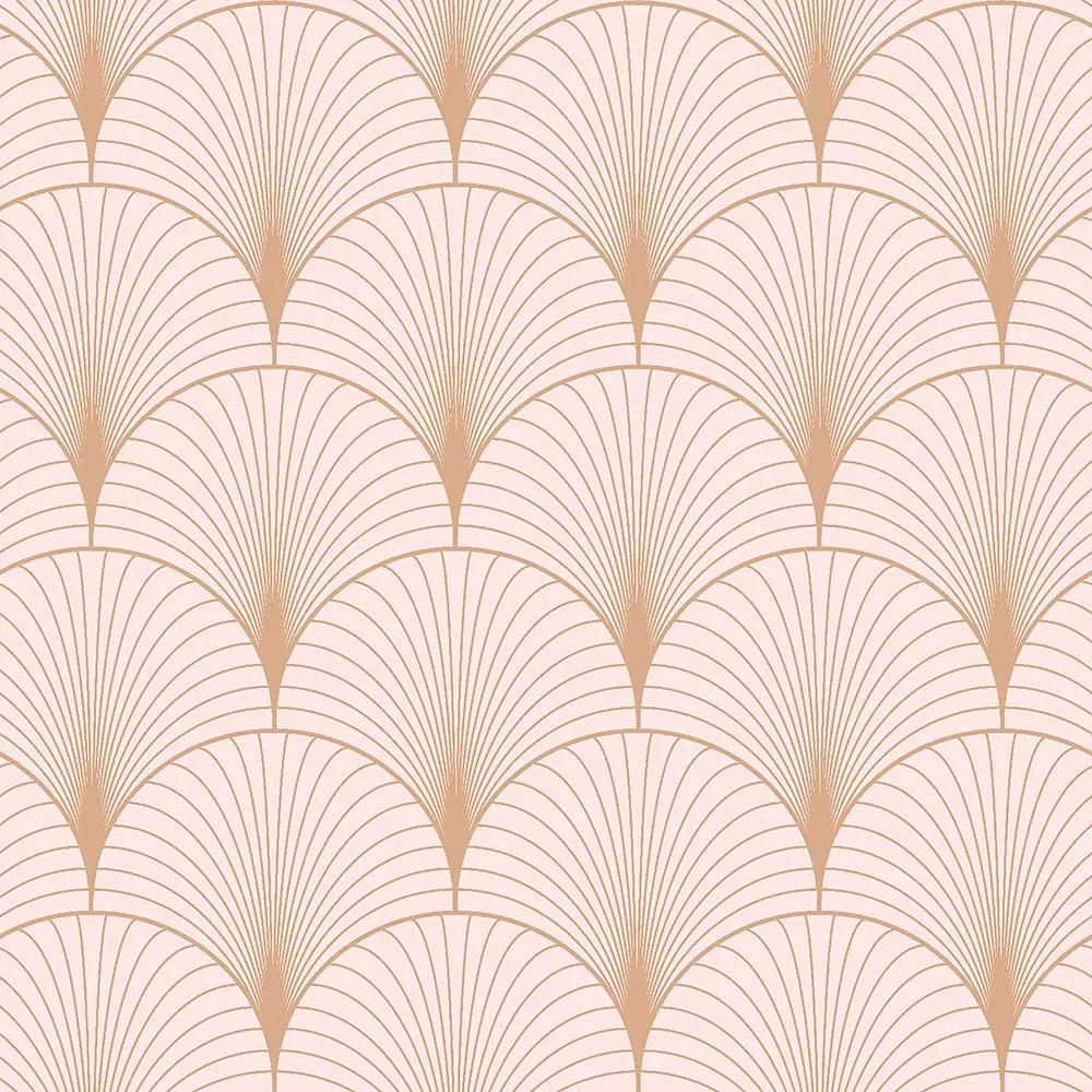 Růžová geometrická vliesová tapeta 139229, Art Deco, Esta