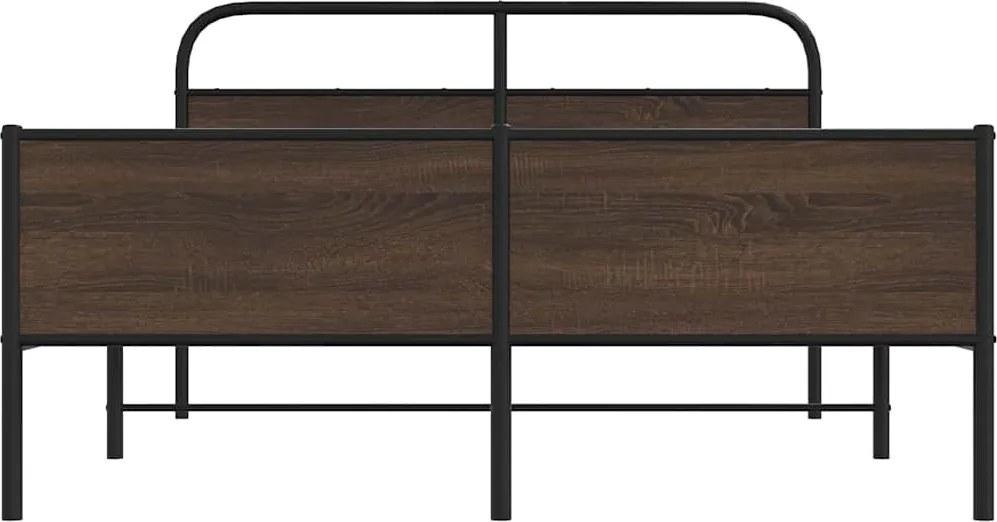 Kovový rám postele bez matrace hnědý dub 160 x 200 cm 3318709
