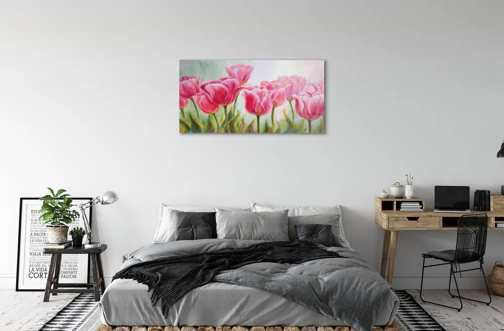 akrylový obraz tulipány obrázek 100x50 cm