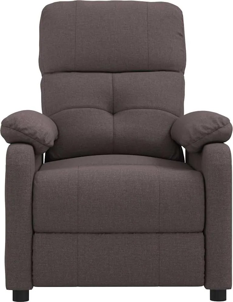 Masážní křeslo tmavě hnědé textil 289677
