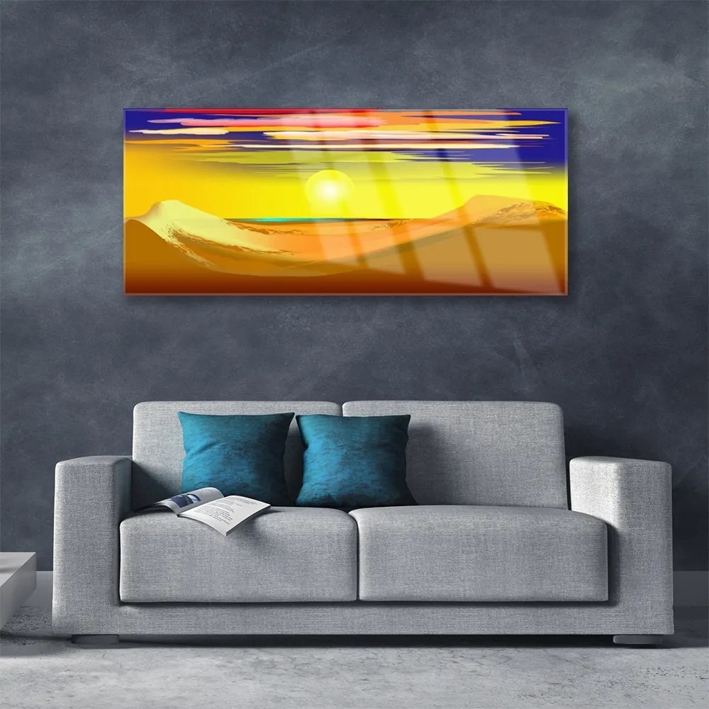 akrylový obraz Poušť Šlunce Umění 125x50 cm