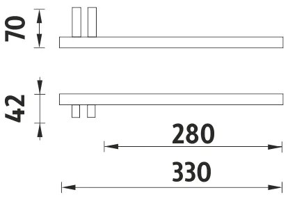 Nimco Držák na ručníky pravý do nábytku KE 22060AP-26