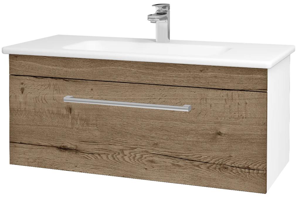 Dřevojas Koupelnová skříň ASTON SZZ 100 Varianta: N01 Bílá lesk / Úchytka T01 / D02 Bříza
