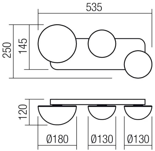 Redo 01-4330 - LED Nástěnné svítidlo LUMIEN 3xLED/18W/230V 2700/3000K černá