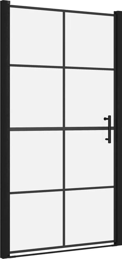 vidaXL Sprchové dveře tvrzené sklo 100 x 178 cm černé [148892]