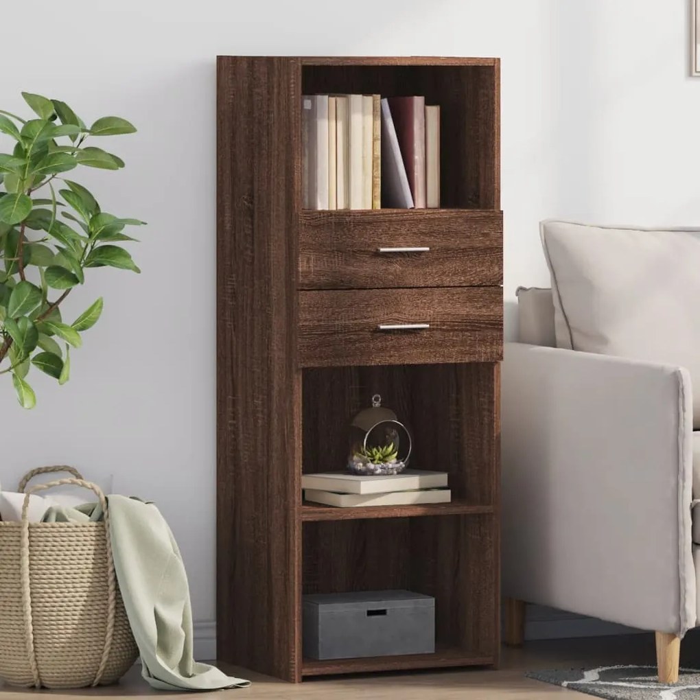 Skříň highboard hnědý dub 45 x 42,5 x 124 cm kompozitní dřevo