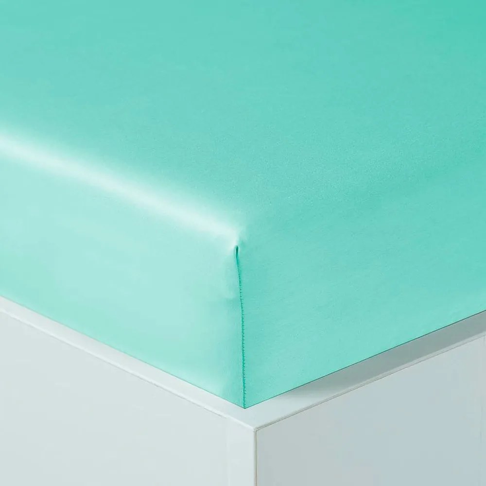 Luxusní saténové prostěradlo Tencel™ – světlá zelená: 180x200cm
