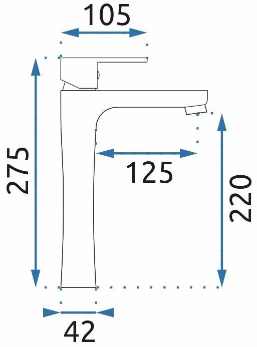 Rea Mild, vysoká umyvadlová baterie, černá matná-růžové zlato, REA-B4808