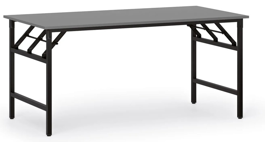 Konferenční stůl FAST READY, 160x80 cm, černá podnož, grafit