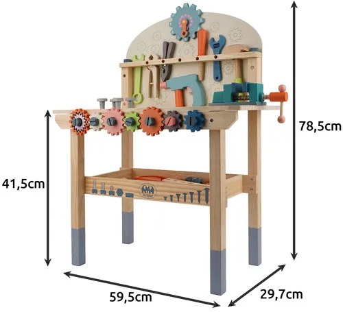 Dětská dílna s dřevěným nářadím