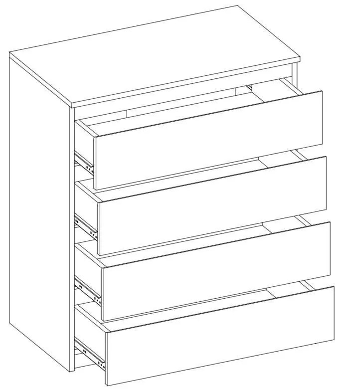 Komoda 4S HELIOS 90 cm bílá/dub kathult