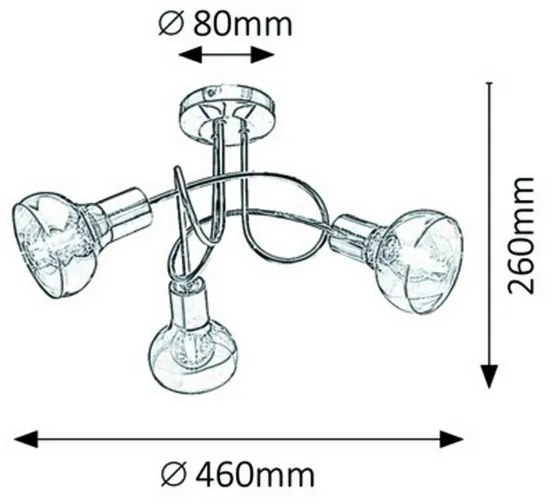 Rabalux 5548 - Přisazený lustr HOLLY 3xE14/40W/230V zlatá